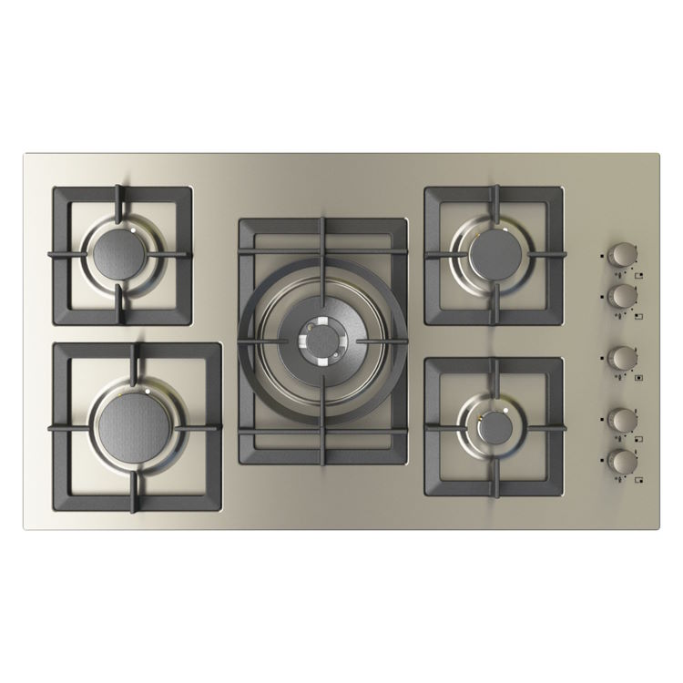 90 cm Jeweline Hob, 5 Gas Burners . Cast Iron Support - Side Knobs ...
